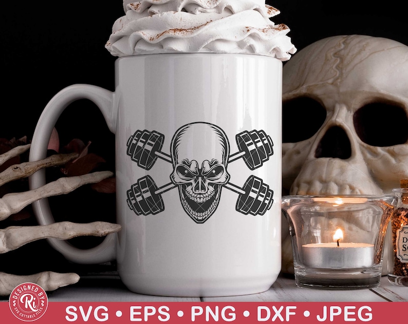 Skull Barbell Svg Skull Gym Svg Skull Bodybuilder Svg - Etsy