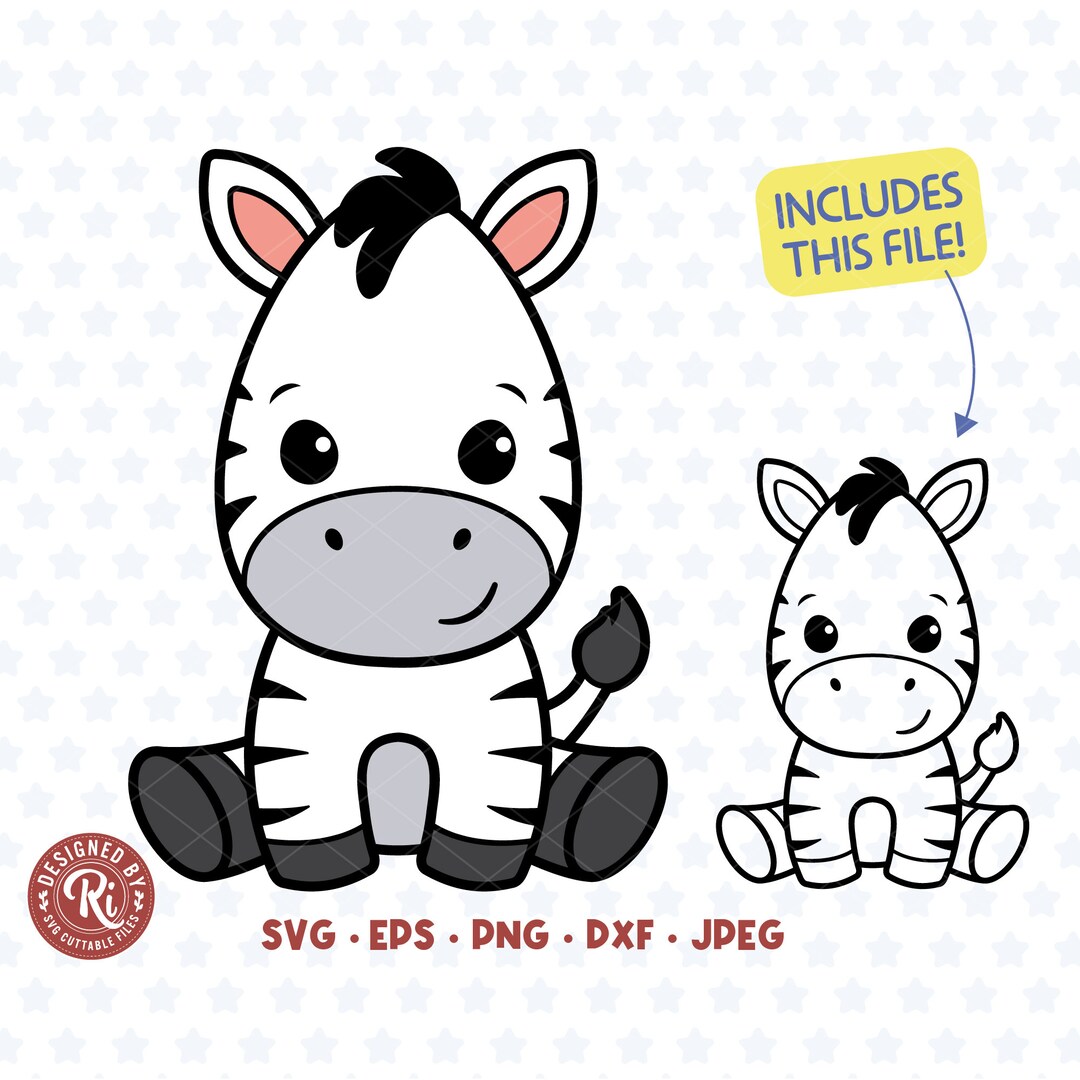 Cute Baby Zebra Svg, Jungle Animal Svg, Zoo Animal Svg, Safari Animal ...