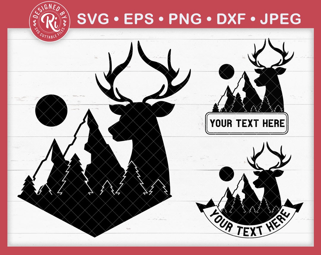 Deer Monogram Svg, Forest Svg, Deer Head Svg, Deer Clipart, Deer Cut ...