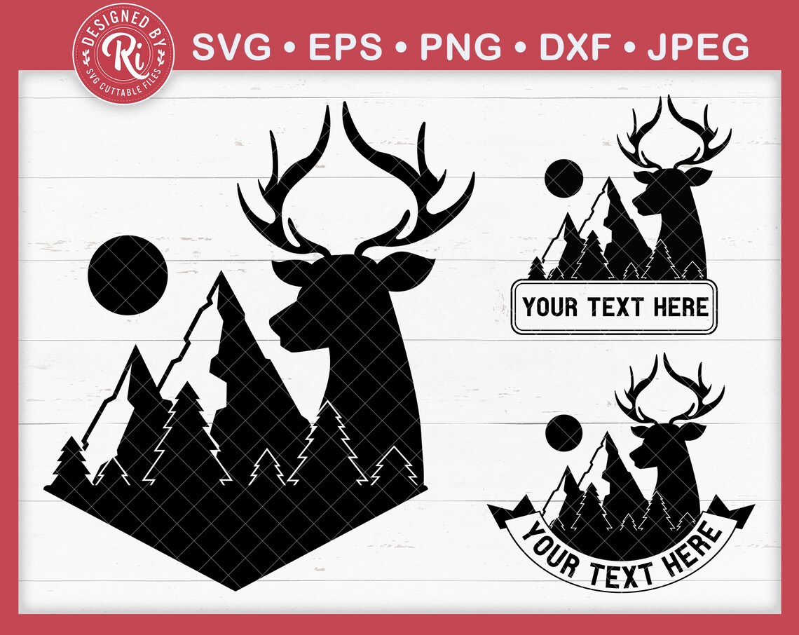 Deer Monogram Svg Forest Svg Deer Head Svg Deer Clipart - Etsy Canada