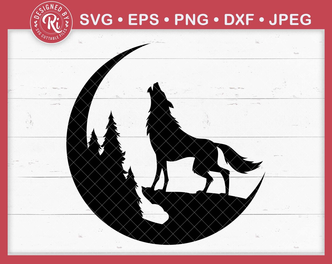 Howling Wolf Svg, Wolf Svg, Wolf Svg, Wolf Howling at the Moon Svg ...