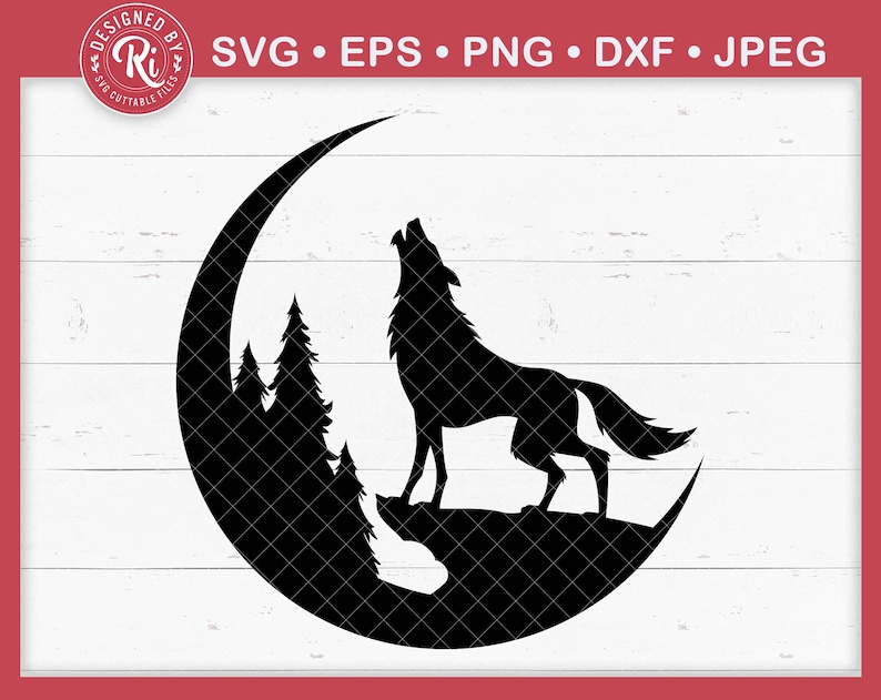 Howling Wolf Svg, Wolf Svg, Wolf Svg, Wolf Howling at the Moon Svg ...
