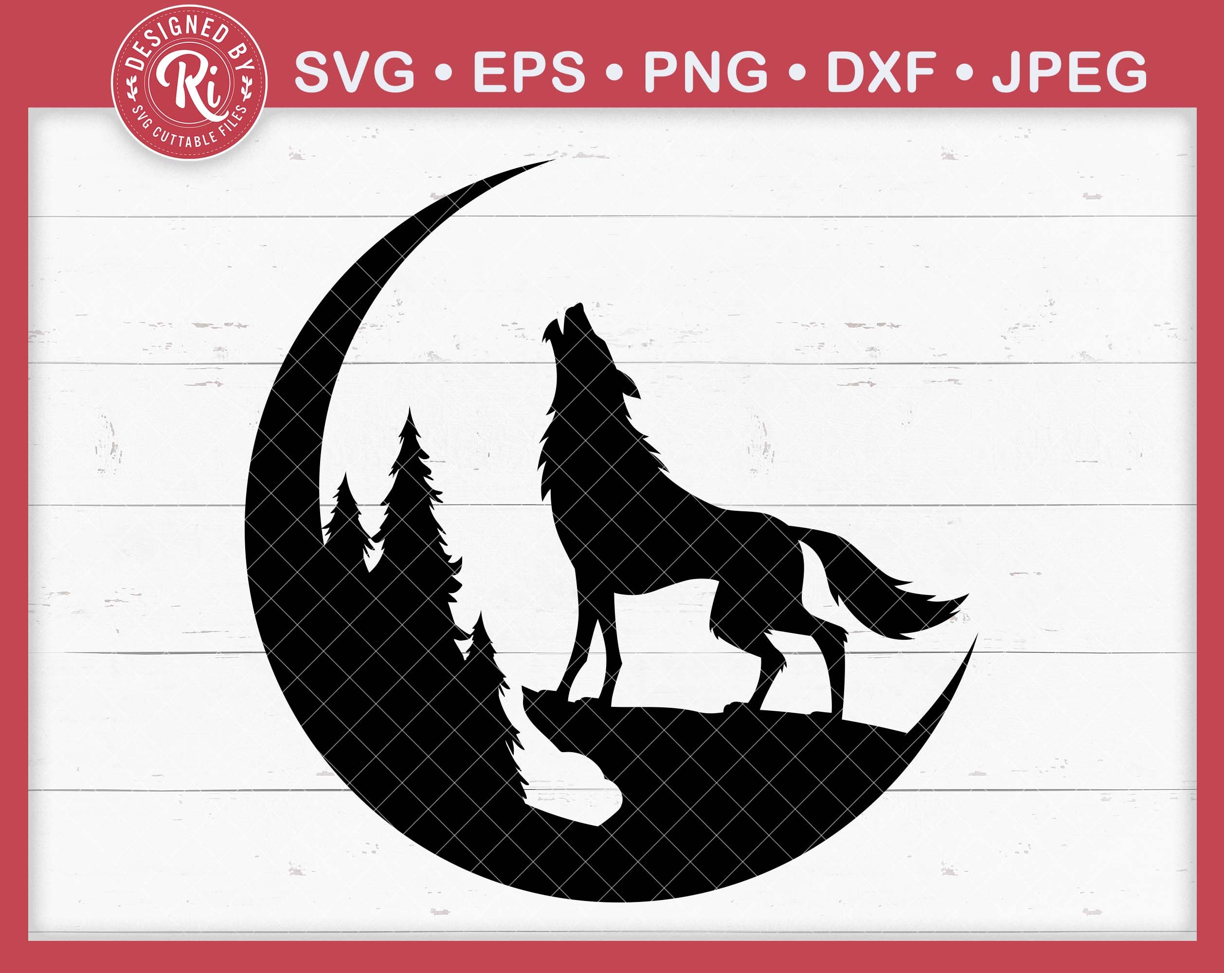 Howling Wolf Svg, Wolf Svg, Wolf Svg, Wolf Howling at the Moon Svg ...