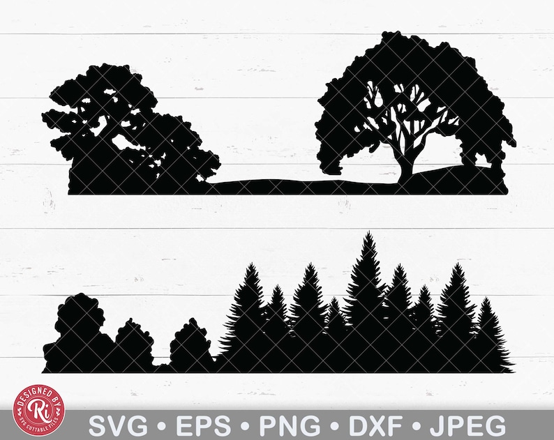 Tree Line Silhouette Svg Forest Trees Pine Tree Treeline - Etsy