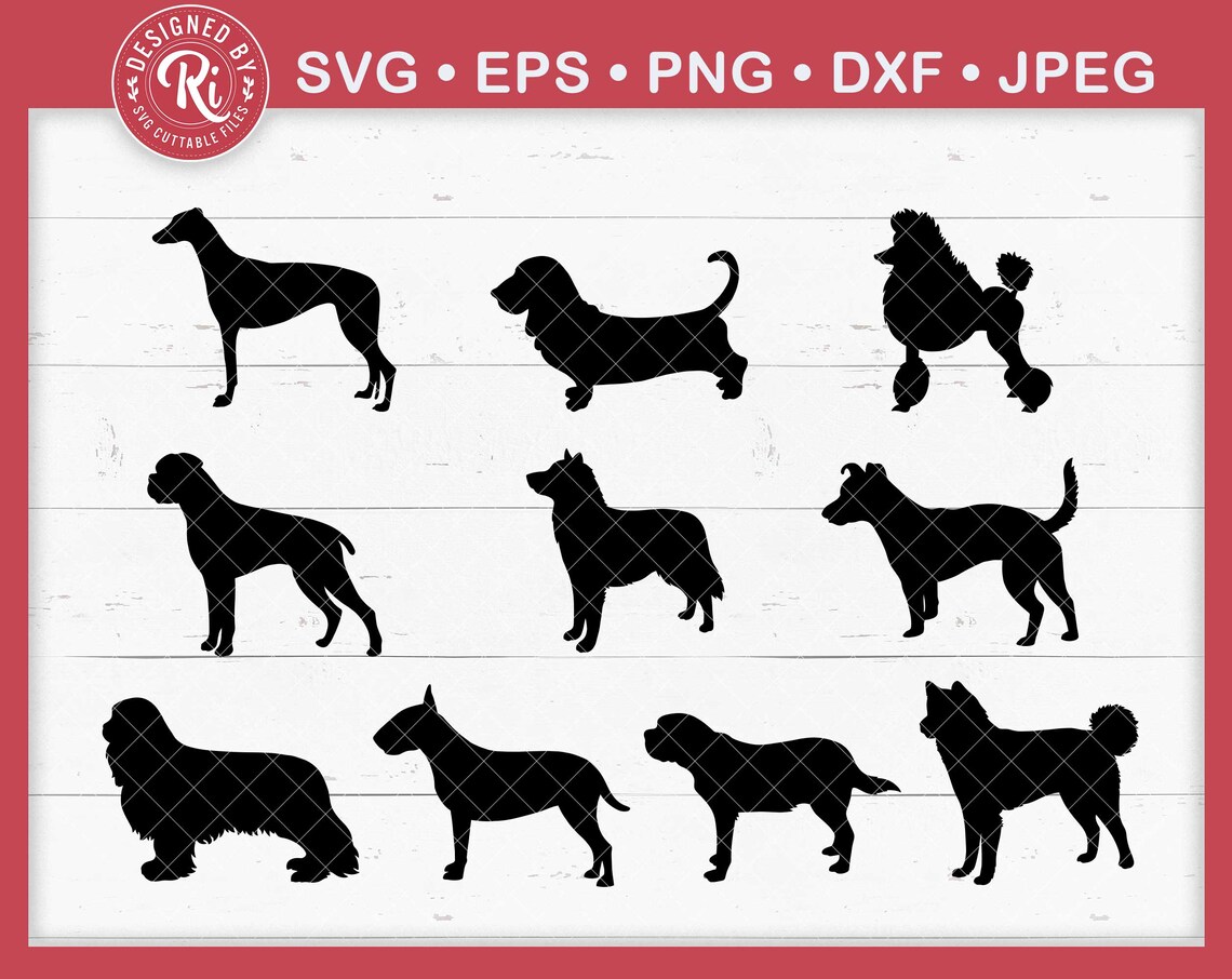 Dog Silhouette Svg Dog Clipart Dog Lover Svg Dog Breed Svg - Etsy