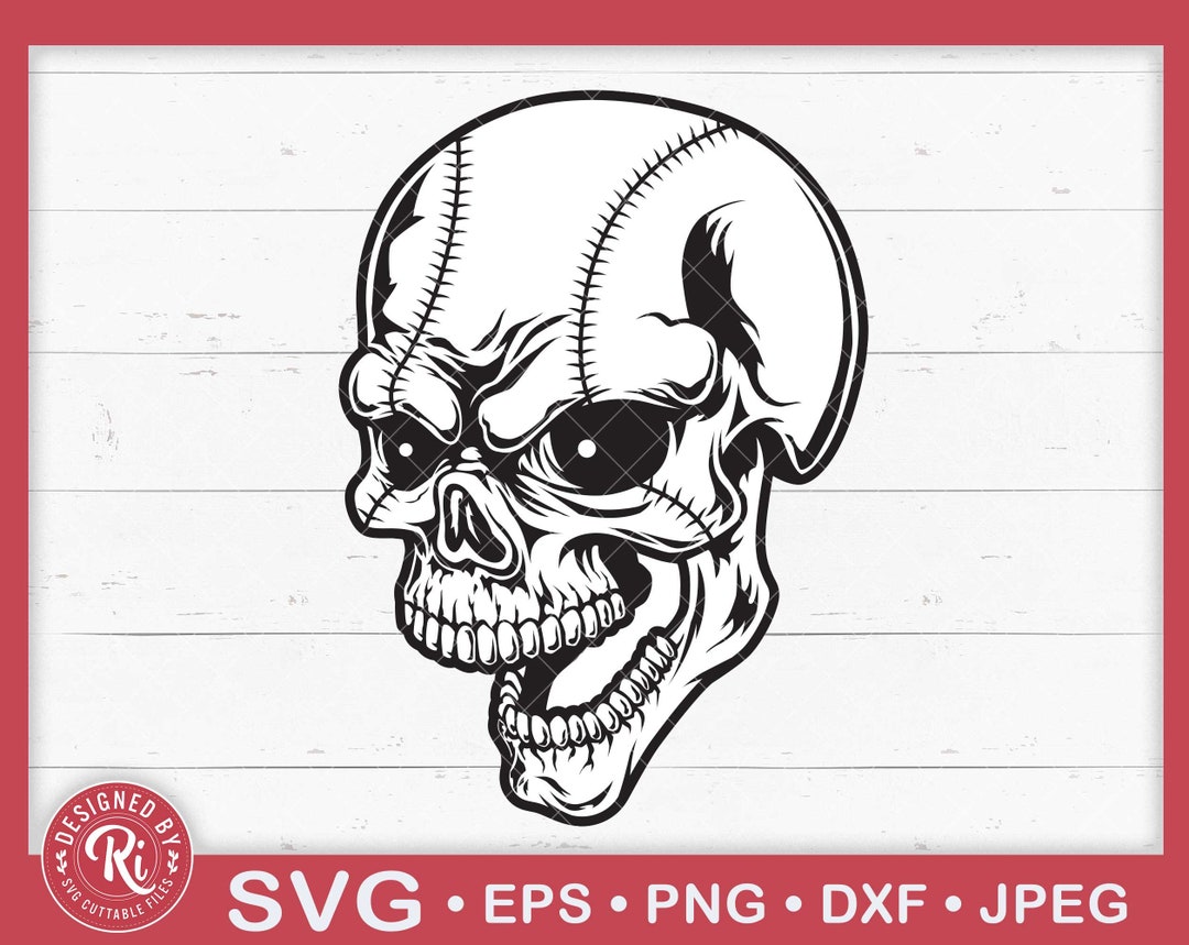 Baseball Skull Svg Softball Skull Svg Softball Svg Baseball - Etsy