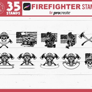 Procreate Firefighter Stamps, Procreate Fire Rescue Stamps, Procreate ...