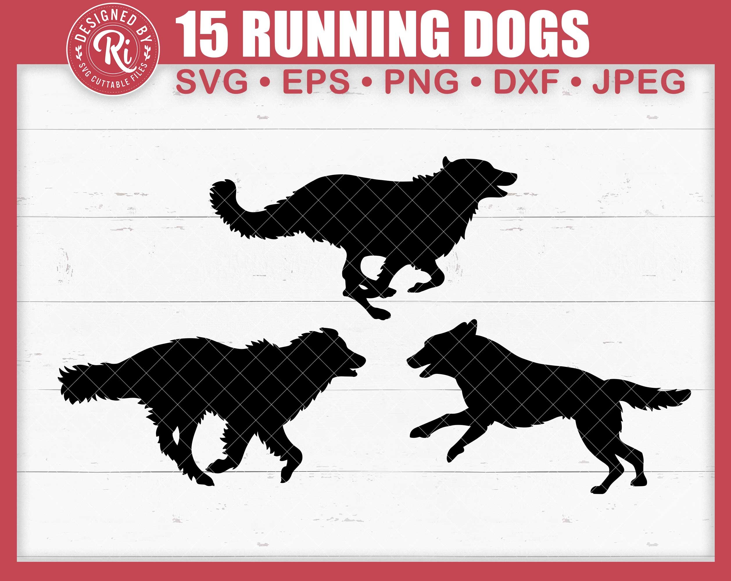 Running Dogs Svg Pack, Dog Silhouettes Svg, Dog Clipart, Dog Print, Dog ...