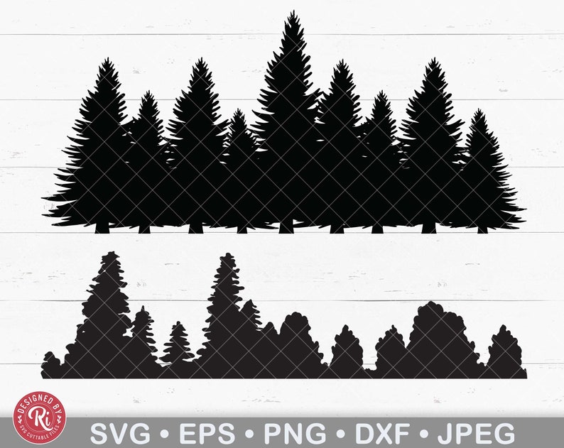 Tree Line Silhouette Svg Forest Trees Pine Tree Treeline - Etsy