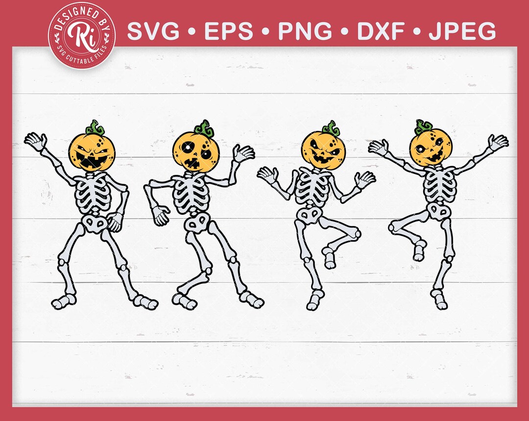 Dancing Jack O' Lantern Skeletons Svg, Pumpkin Head, Horror, Funny ...
