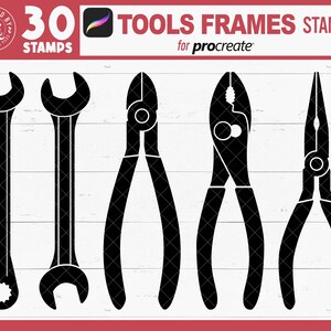 Mechanic Tools Procreate Stamps Carpenter Tools Procreate - Etsy