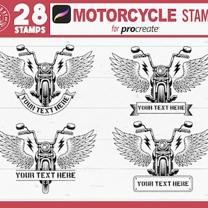 Procreate Motorcycle Stamps, Bike Procreate Brush, Motorcycle Digital ...