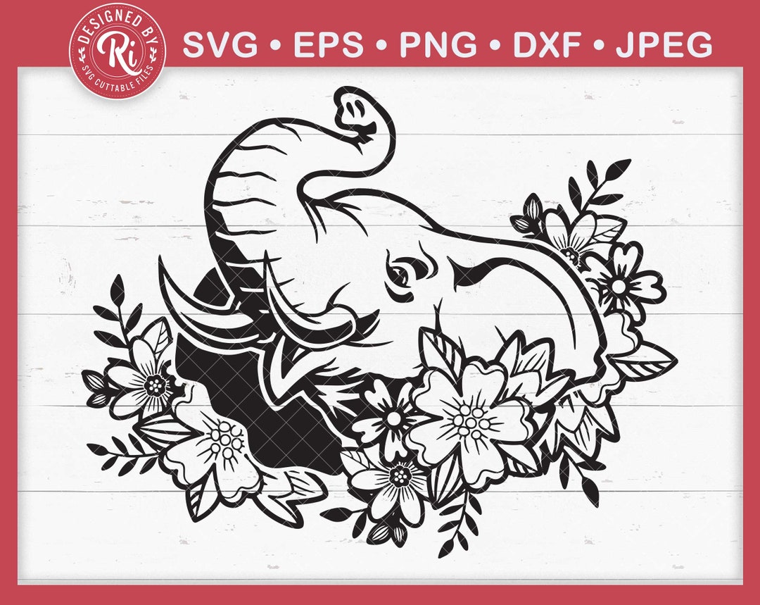 Floral Elephant Svg, Elephant Svg, Elephant Clipart, Elephant Shirt ...