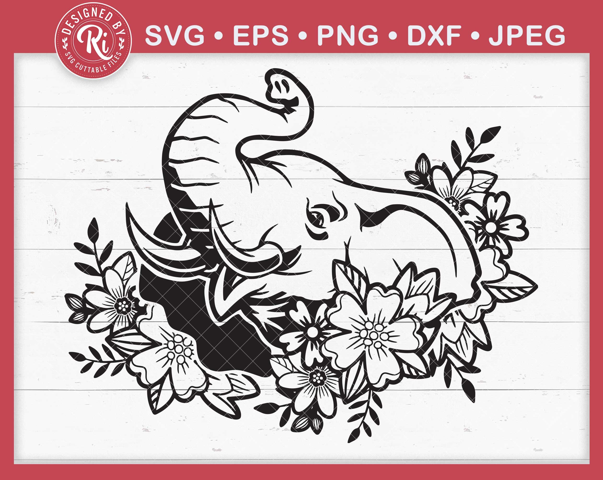 Floral Elephant Svg Elephant Svg Elephant Clipart Elephant - Etsy