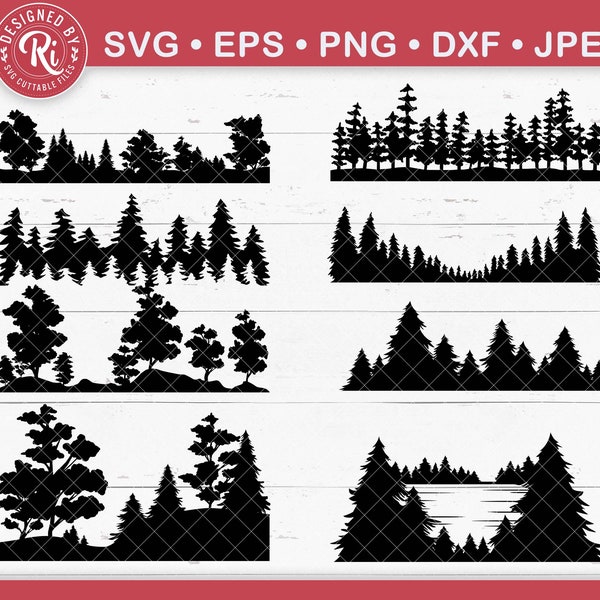 Tree Line Svg - Etsy