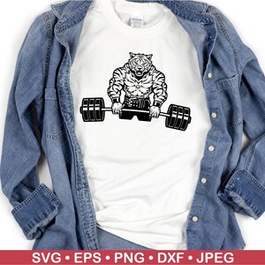 Tiger Body Builder Barbell Svg, Beast Mode Eps, Gym Shirt Jpg, Workout ...