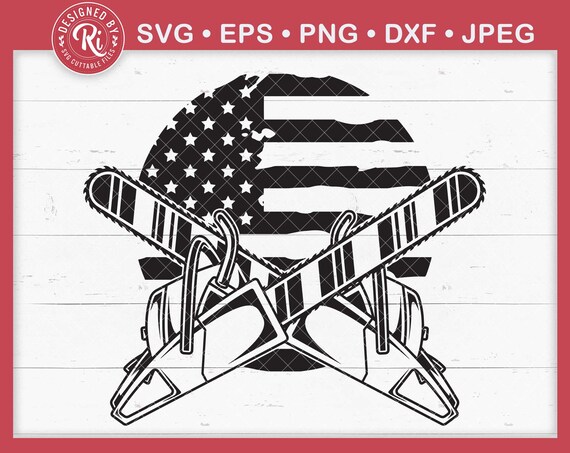 US Crossed Chainsaw Svg Logging Svg Power Tool Svg Logger | Etsy