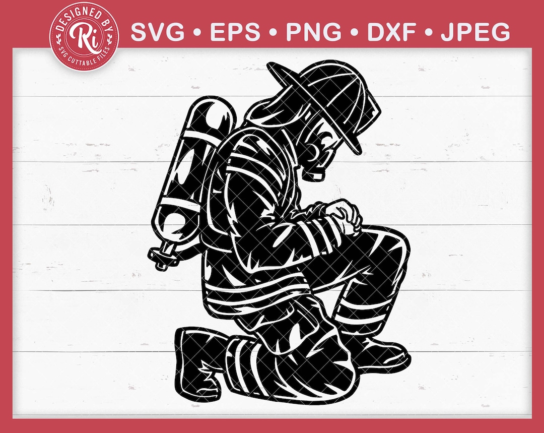 Kneeling Praying Firefighter Svg, Memorial Day, Shirt, Flames, Gift ...
