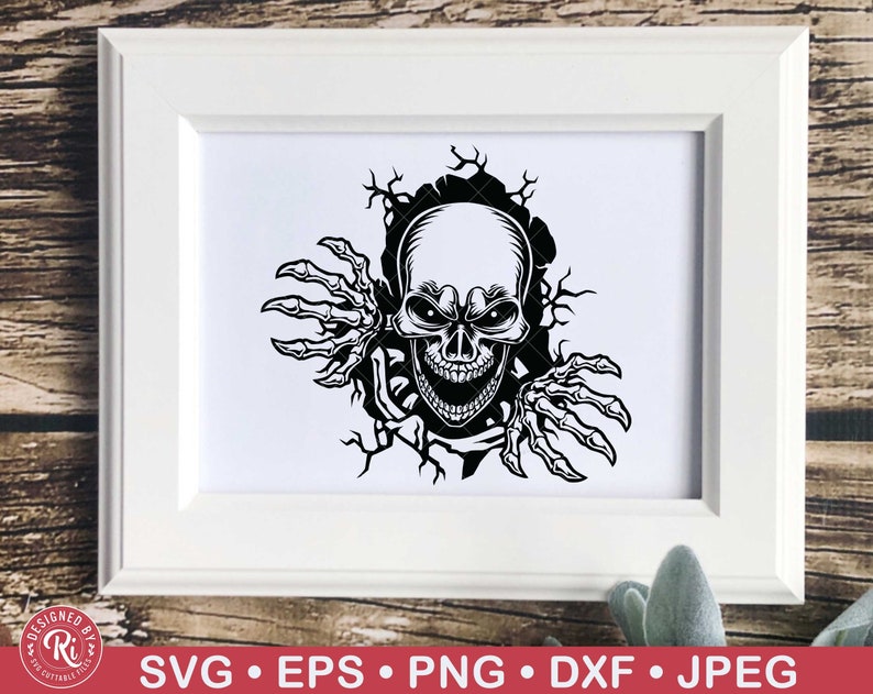 Skeleton Smashing Wall Svg Skeleton Break the Wall Cracked - Etsy