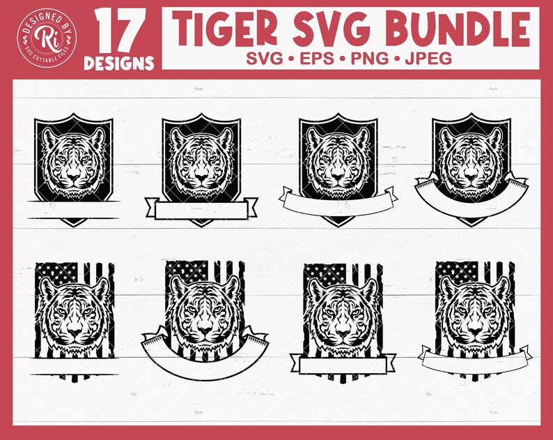 Tiger SVG Bundle Face Head Monogram Safari Jungle Big - Etsy
