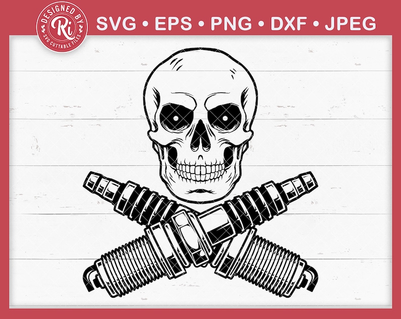 Crossed Spark Plugs Skull Svg Spark Plugs Svg Mechanic Logo - Etsy