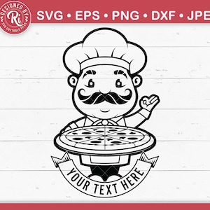 Pizza Monogram Svg, Chef Monogram Svg, Pizzeria Svg, Kitchen Monogram ...