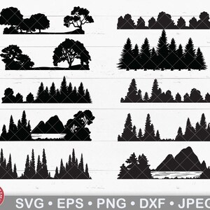 Tree Line Silhouette Svg, Forest Trees, Pine Tree, Treeline, Nature ...