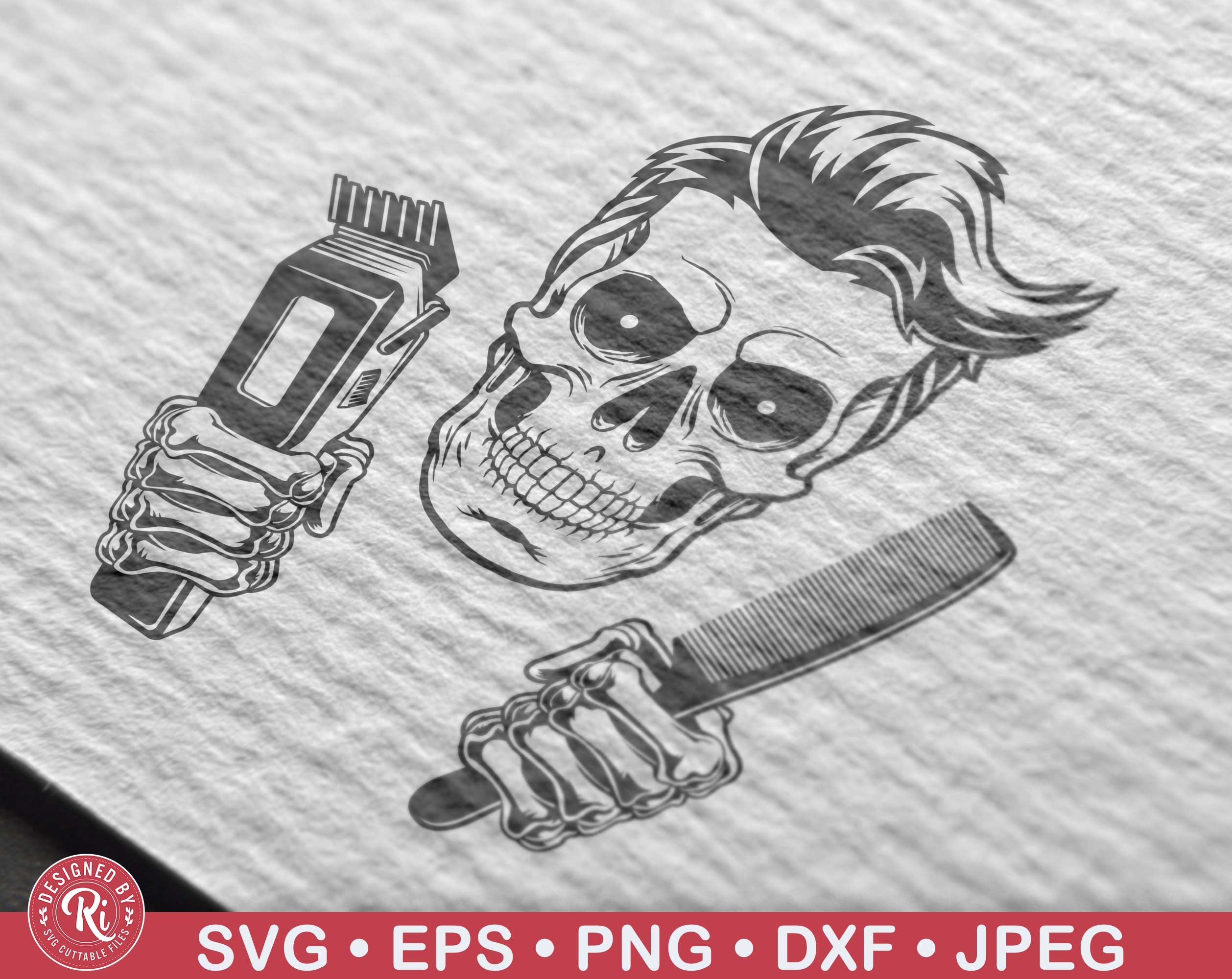 Skull Barber Svg Barber Shop Logo Hair Stylist Hair - Etsy