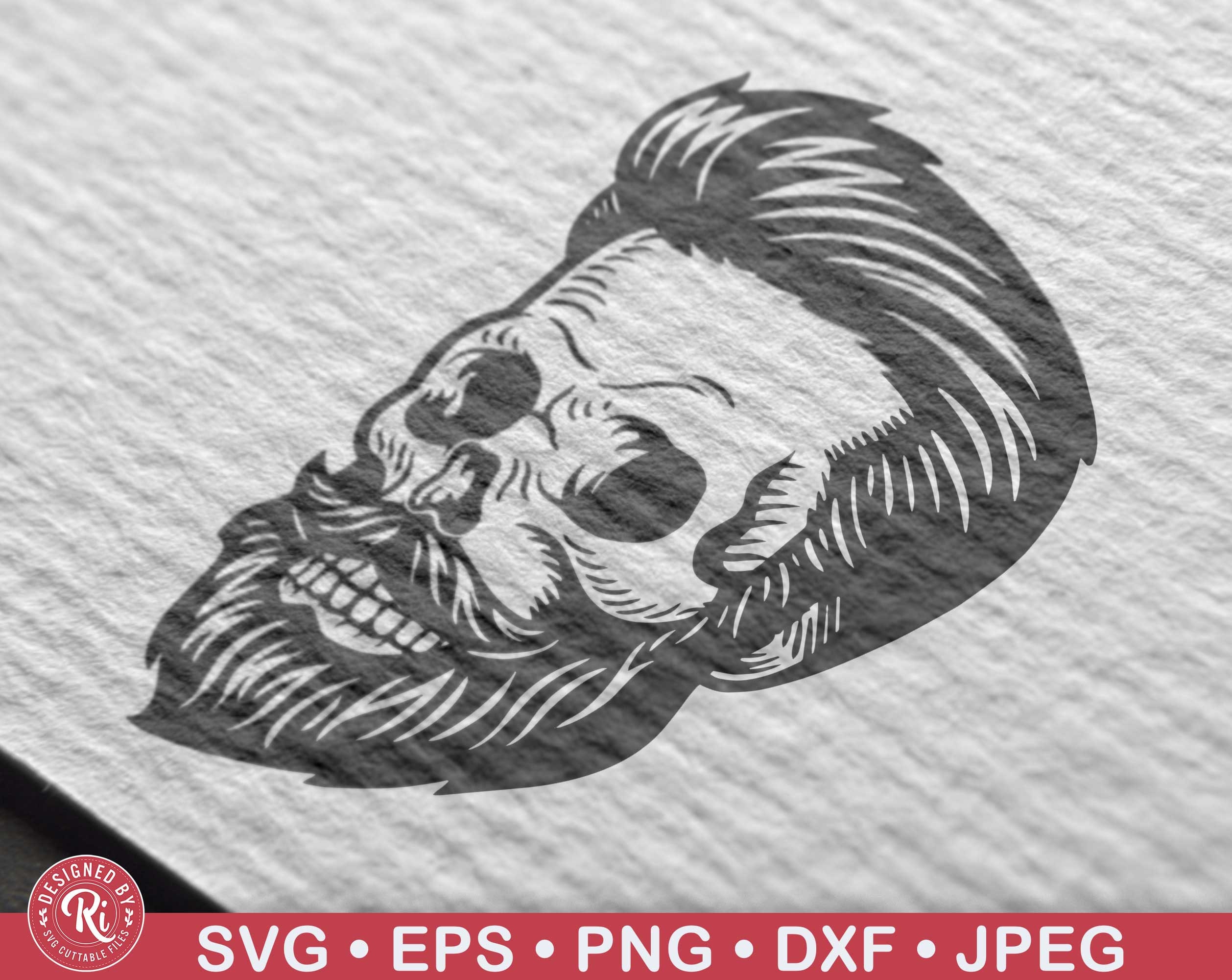 Bearded Skull Svg Skull Haircut Skull Hairstyle Skull - Etsy