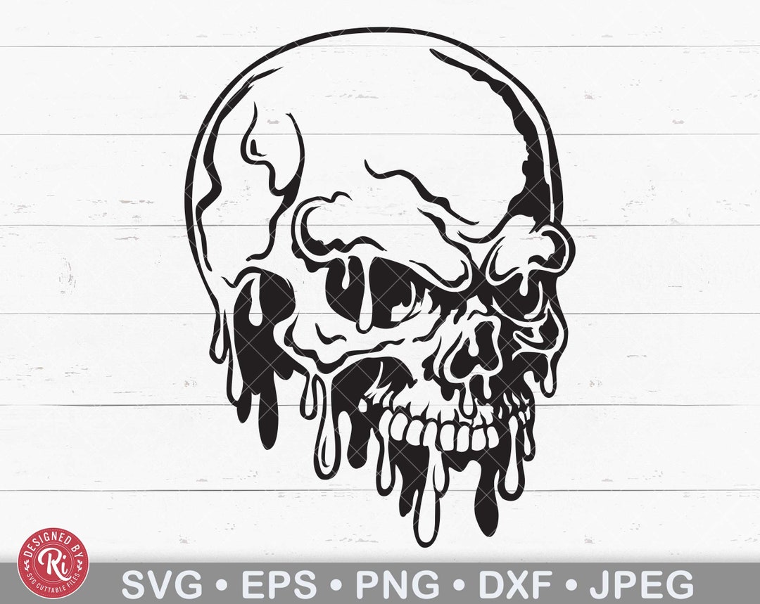 Dripping Skull Svg, Melting Skull, Skeleton, Skull Head, Human Skull ...