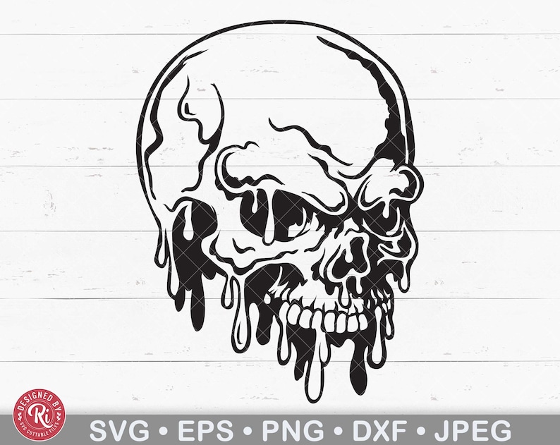 Dripping Skull Svg Melting Skull Skeleton Skull Head Human - Etsy