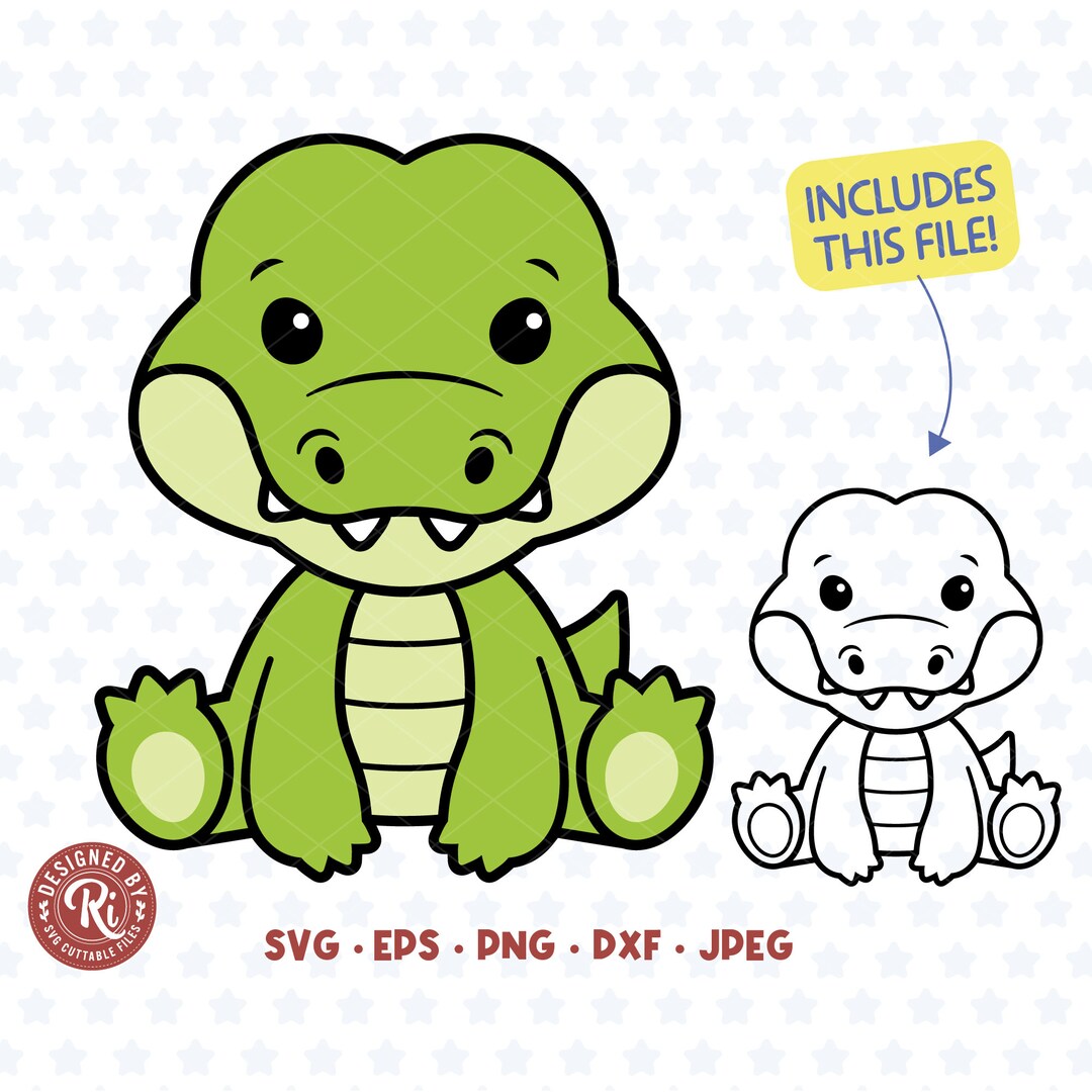 Cute Baby Alligator Svg, Alligator Cricut, Alligator Svg File ...