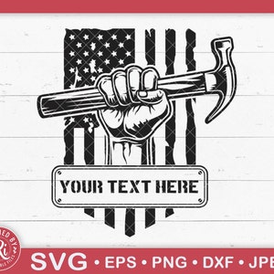 Raised Hammer Monogram Svg, Hand Holding Hammer Svg, Claw Hammer Svg ...