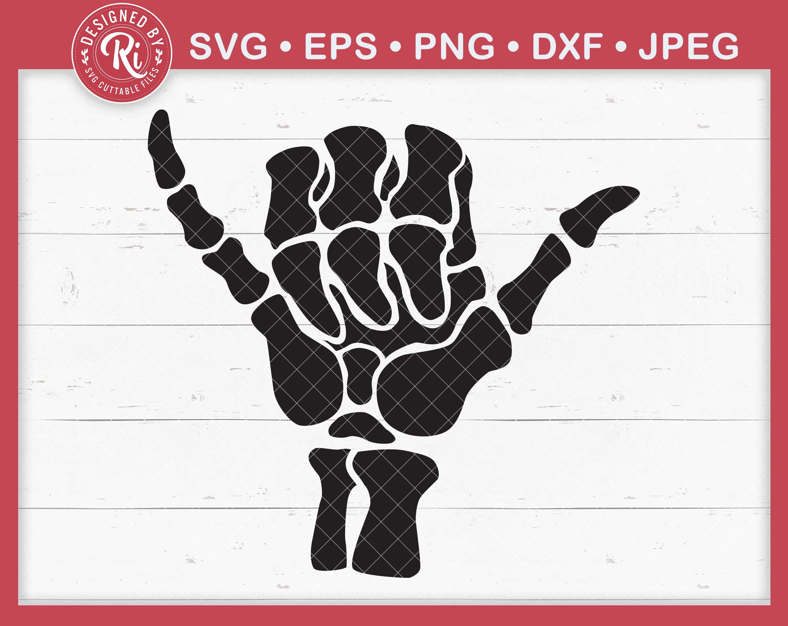 Shaka Skeleton Hand Svg Hang Loose Halloween Peace Sign - Etsy