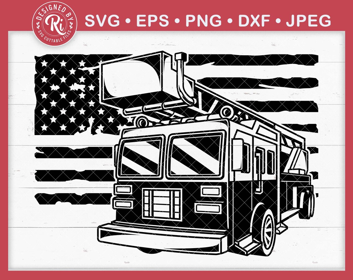 US Firetruck Svg Fire Engine Svg Fire Truck Clipart Fireman - Etsy