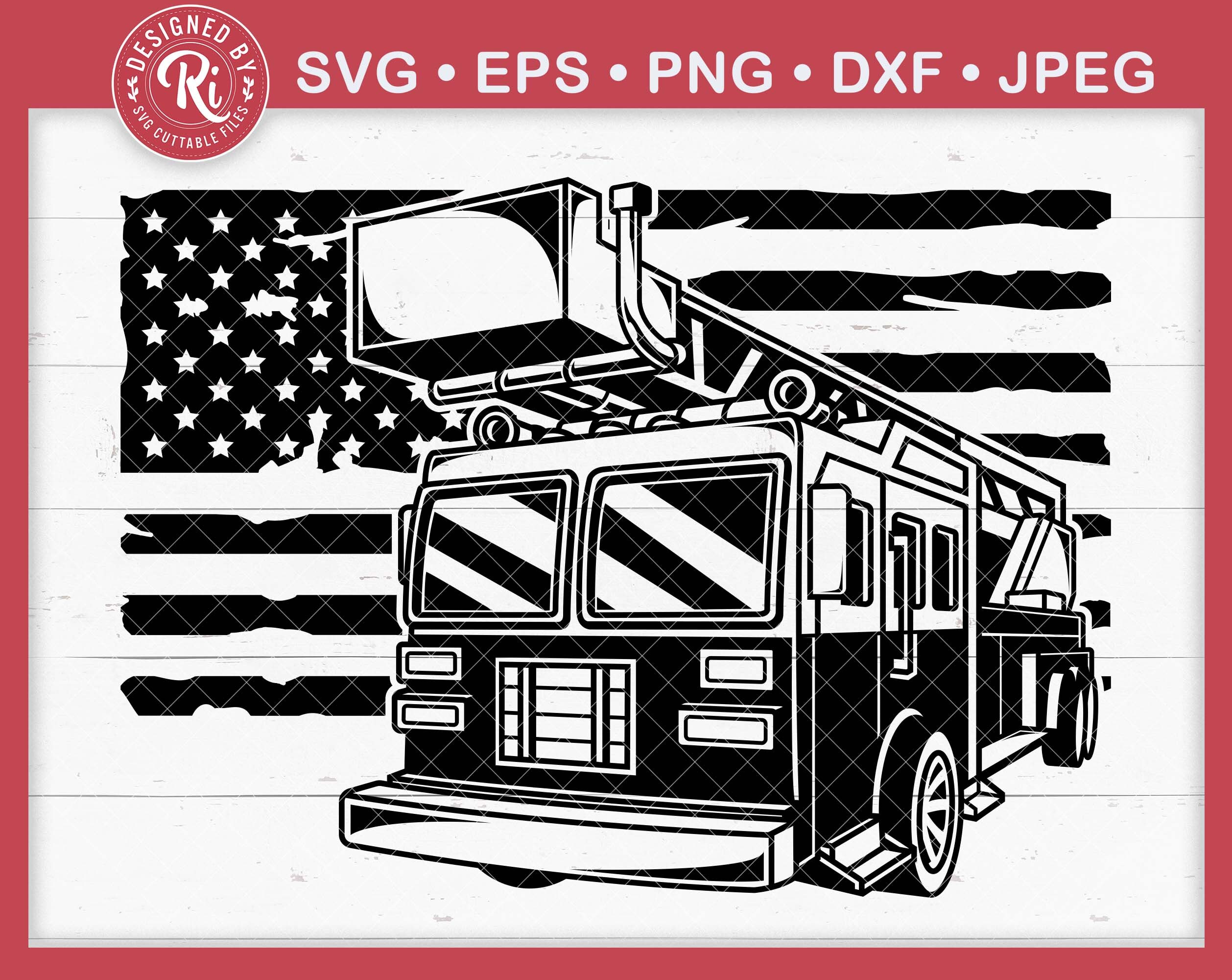 US Firetruck Svg Fire Engine Svg Fire Truck Clipart Fireman - Etsy