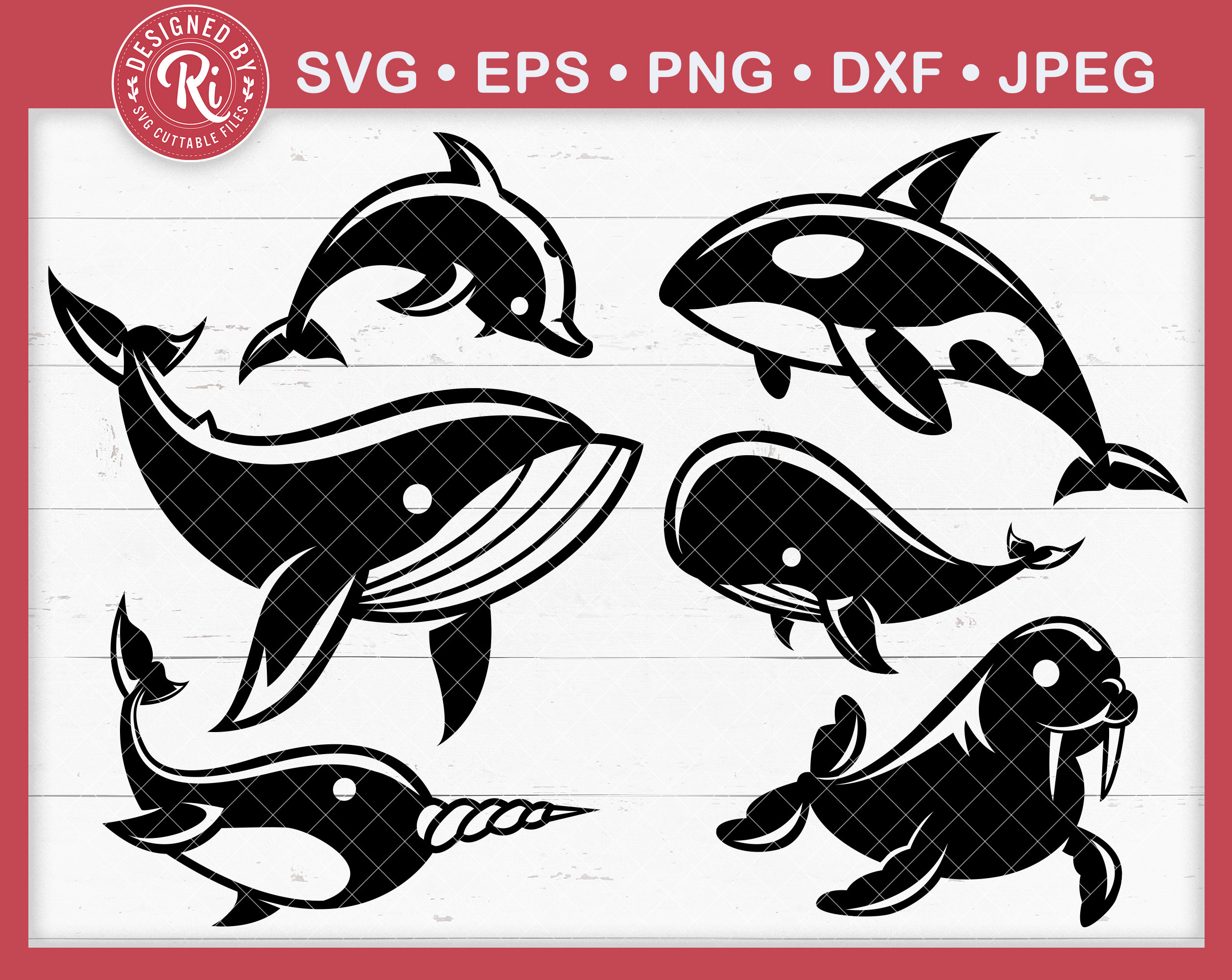 Sea Creatures Svg Whales Svg Dolphins Svg Narwhal Svg - Etsy