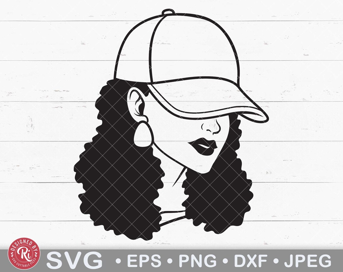 African American Woman Wearing A Cap Svg, Black Woman Svg, Periodt Svg ...