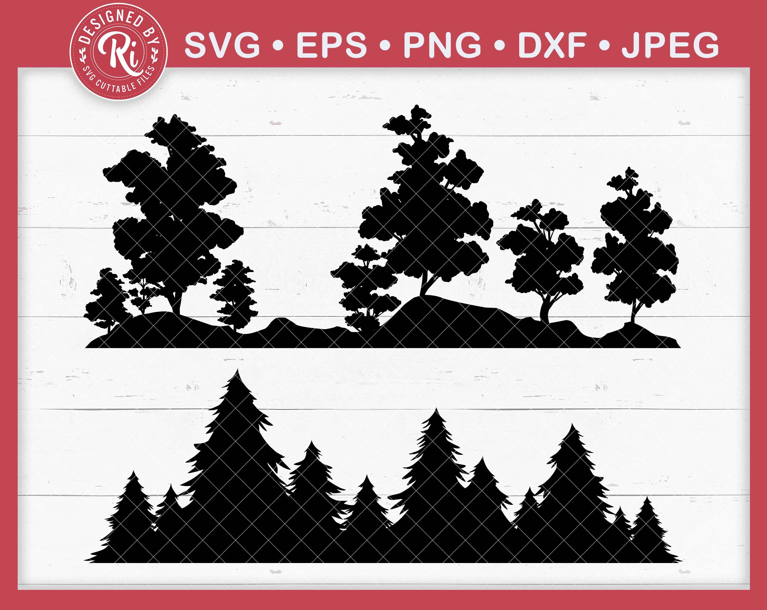 Tree Line Svg Forest Svg Tree Silhouette Svg Woodland Svg - Etsy