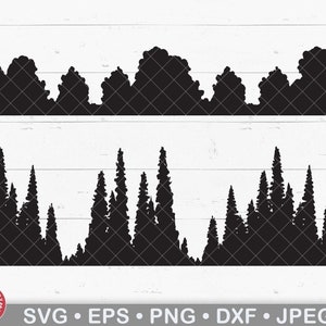 Tree Line Silhouette Svg, Forest Trees, Pine Tree, Treeline, Nature ...