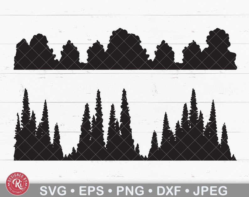 Tree Line Silhouette Svg, Forest Trees, Pine Tree, Treeline, Nature ...