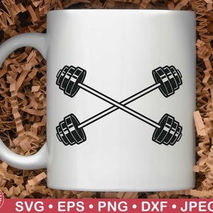 Crossed Barbell Svg, Weightlifting Workout, Dumbell Exercise Png, Gym ...