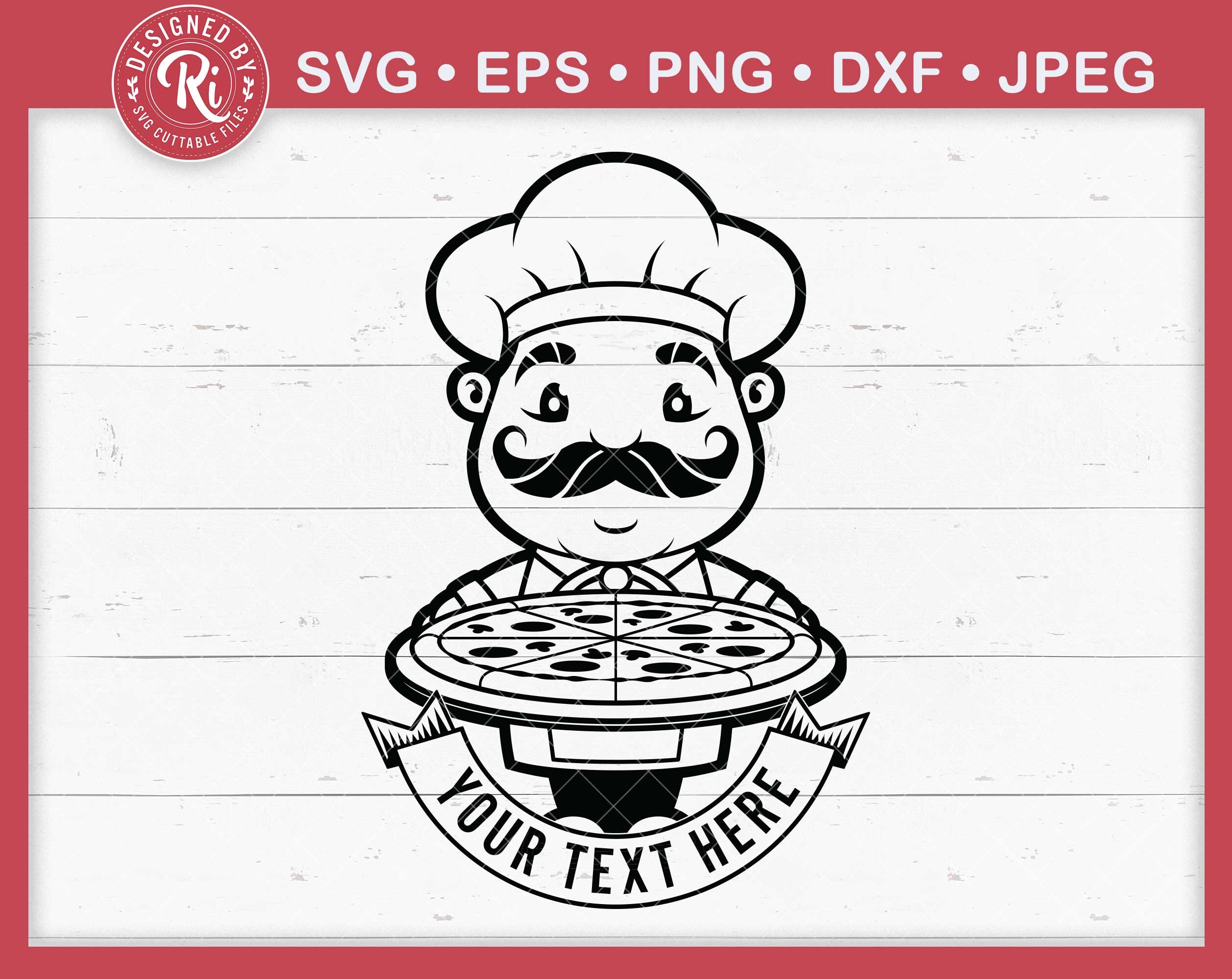 Pizza Monogram Svg, Chef Monogram Svg, Pizzeria Svg, Kitchen Monogram ...