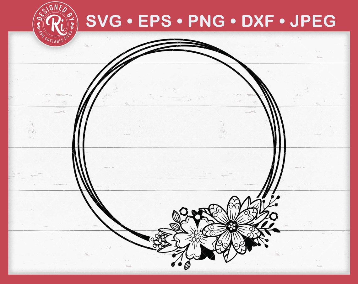 Circle Frame Svg Round Frame Png Floral Frame Clipart - Etsy
