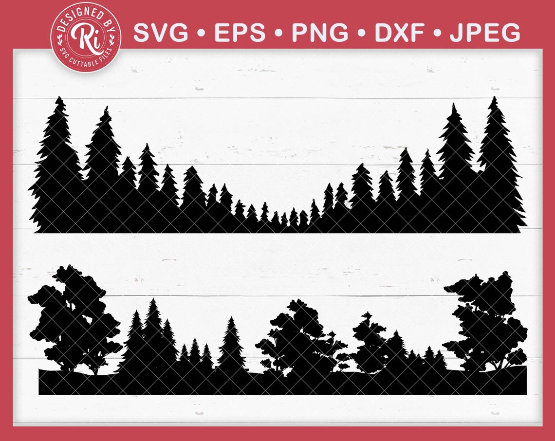 Tree Line Svg Forest Svg Tree Silhouette Svg Woodland Svg - Etsy
