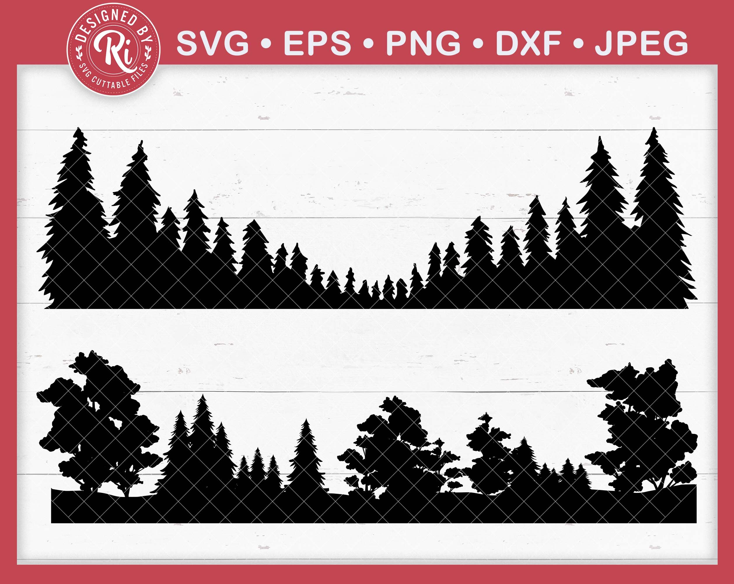 Tree Line Svg Forest Svg Tree Silhouette Svg Woodland Svg - Etsy