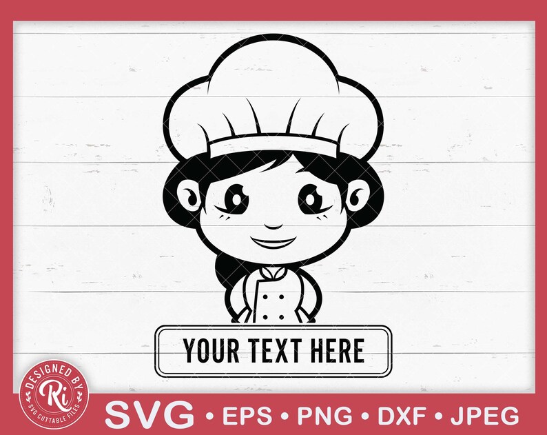 Lady Chef Monogram Svg Female Cook Monogram Svg Cooking Svg - Etsy