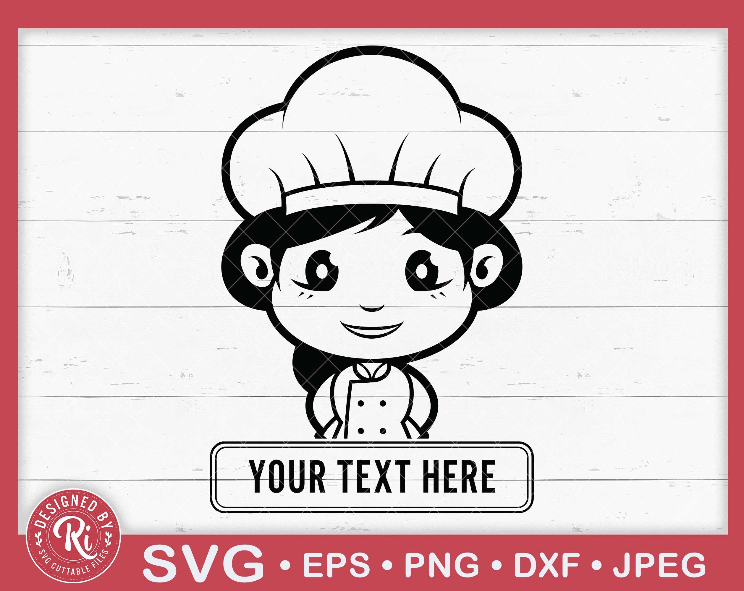Lady Chef Monogram Svg Female Cook Monogram Svg Cooking Svg - Etsy