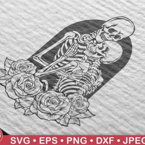 Skeleton Lovers Svg, Wedding Bride Groom, Skull Couple, Gothic, Floral ...