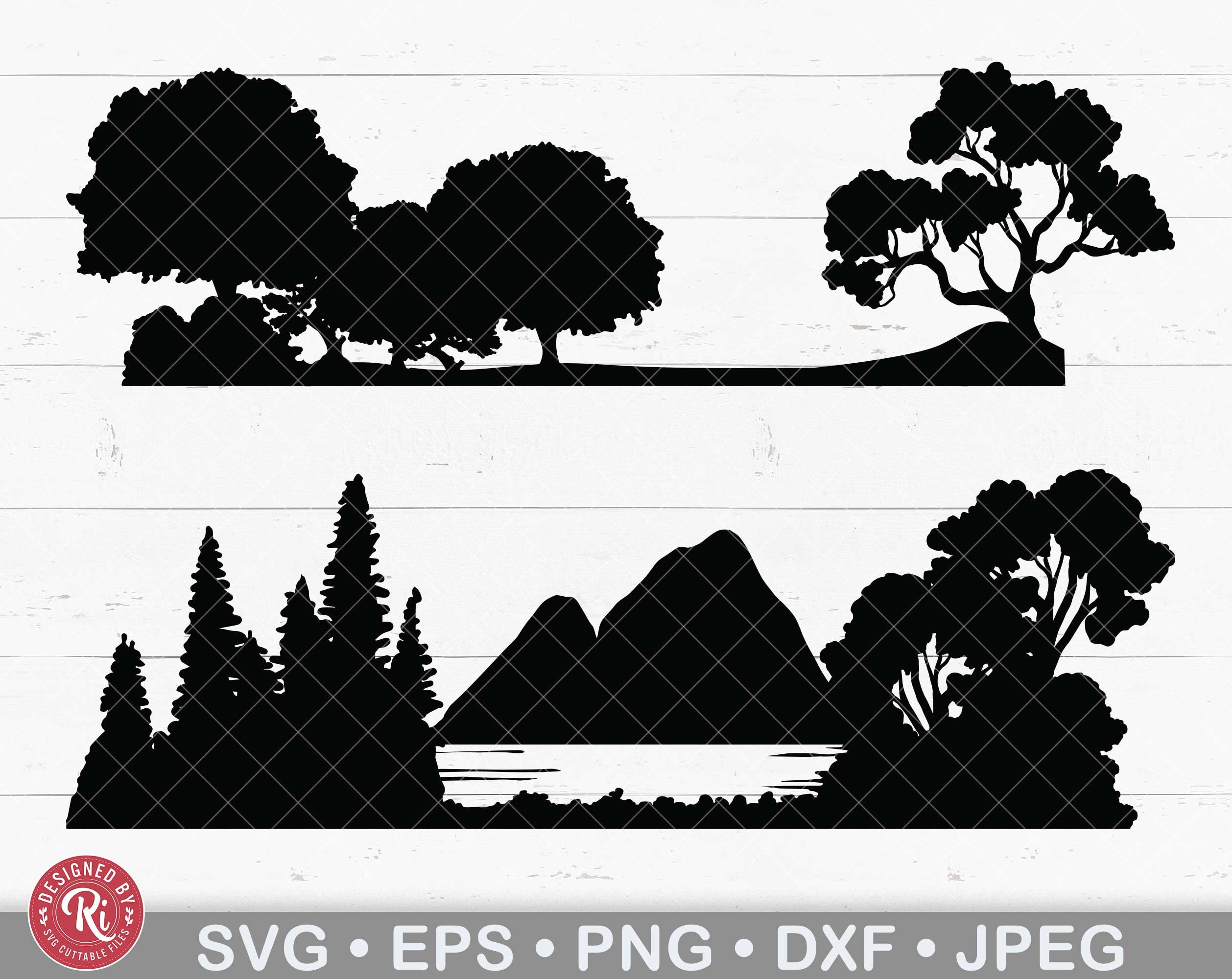 Tree Line Silhouette Svg Forest Trees Pine Tree Treeline - Etsy